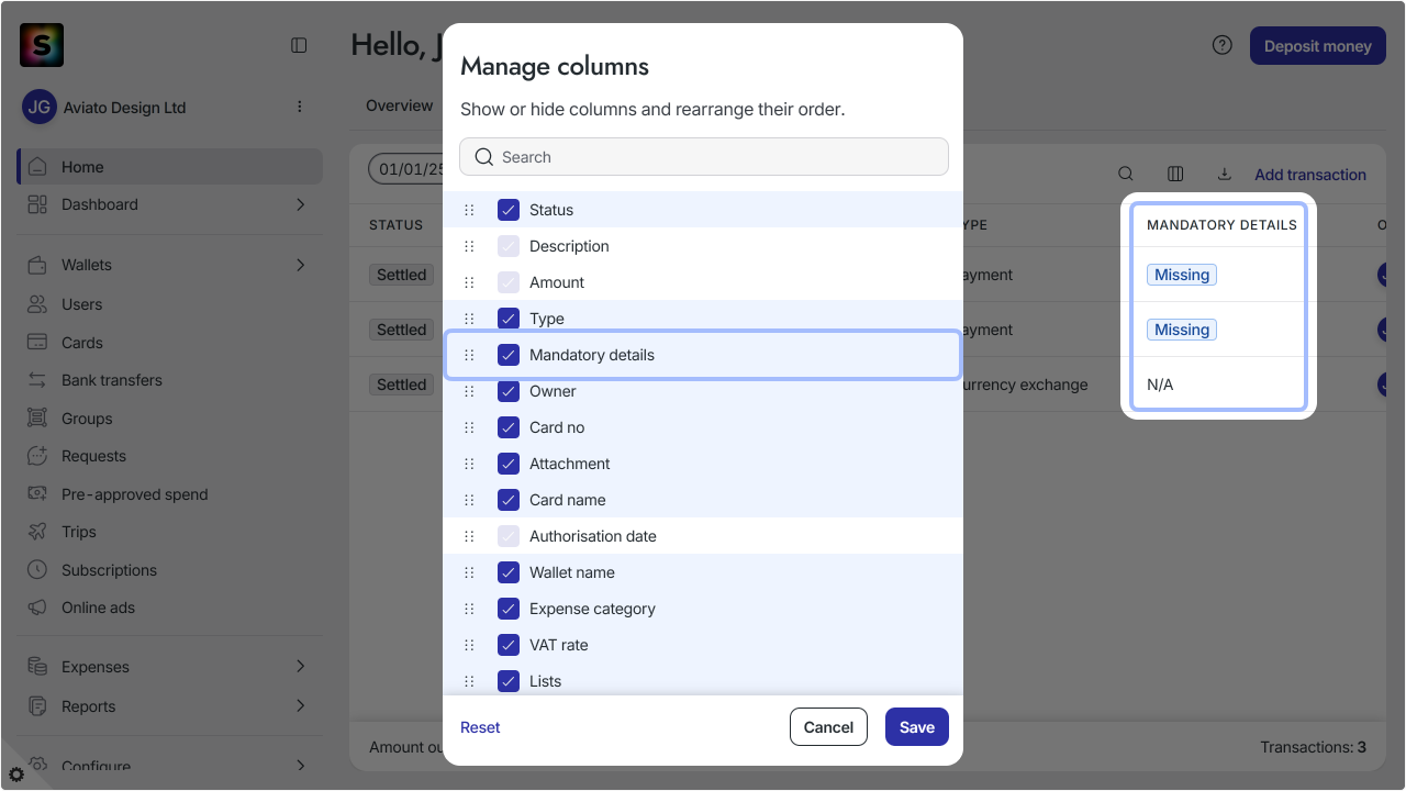 How do I find transactions with missing details? – Soldo support centre
