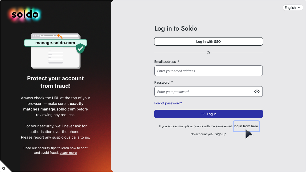 Log in to the Soldo Web app – Soldo support centre